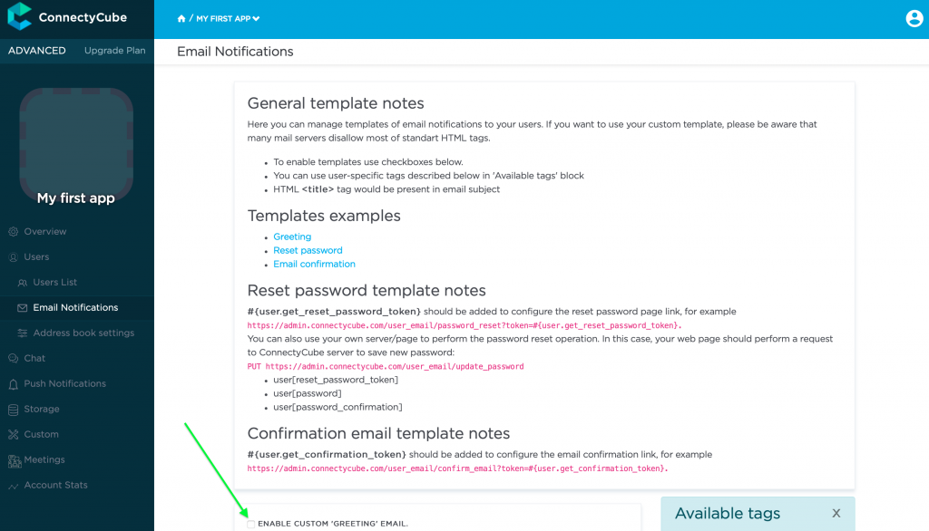 Advanced feature: user email notifications and custom templates